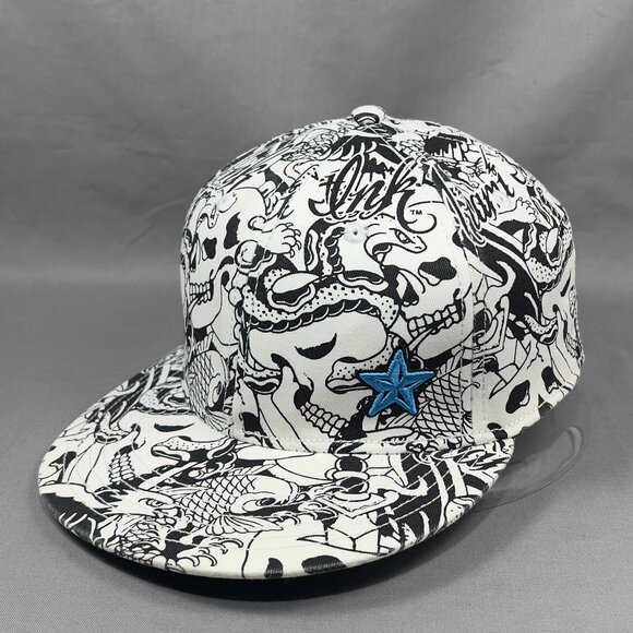 Miami Ink | Accessories | Miami Ink Aflex Hat Black Allover Tattoo ...